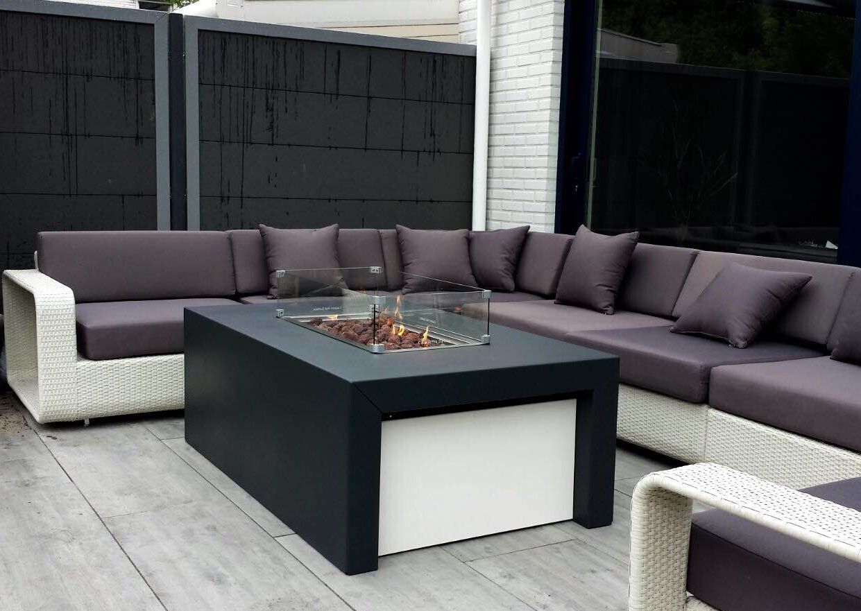 Vuurtafel Aluminium | SKY | zwart-wit | rechthoek | Terras & Co